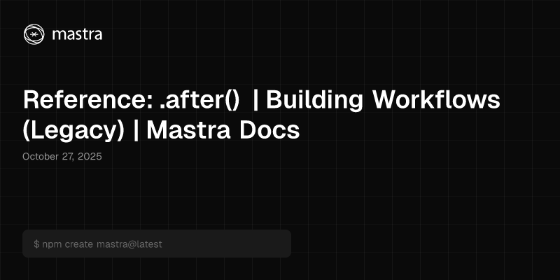 Reference After Building Workflows Legacy Mastra Docs