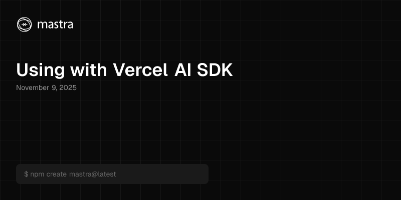 Using with Vercel AI SDK